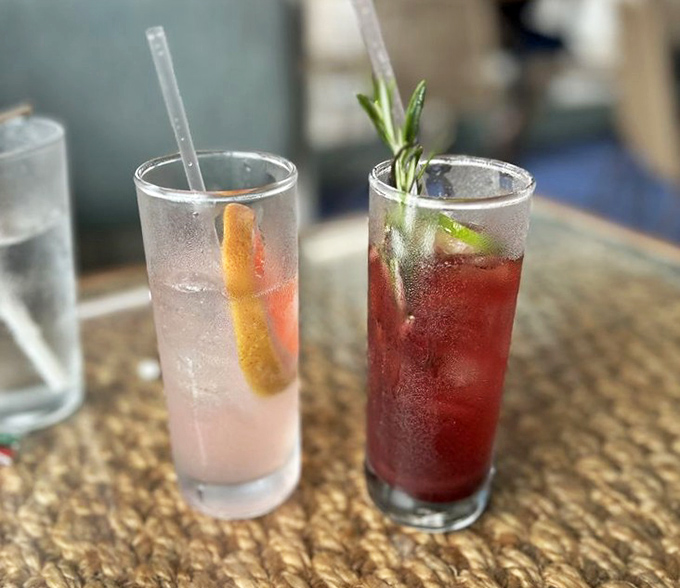 Cocktails that look like summer in a glass. One sip and you might hear seagulls, even in downtown Atlanta.