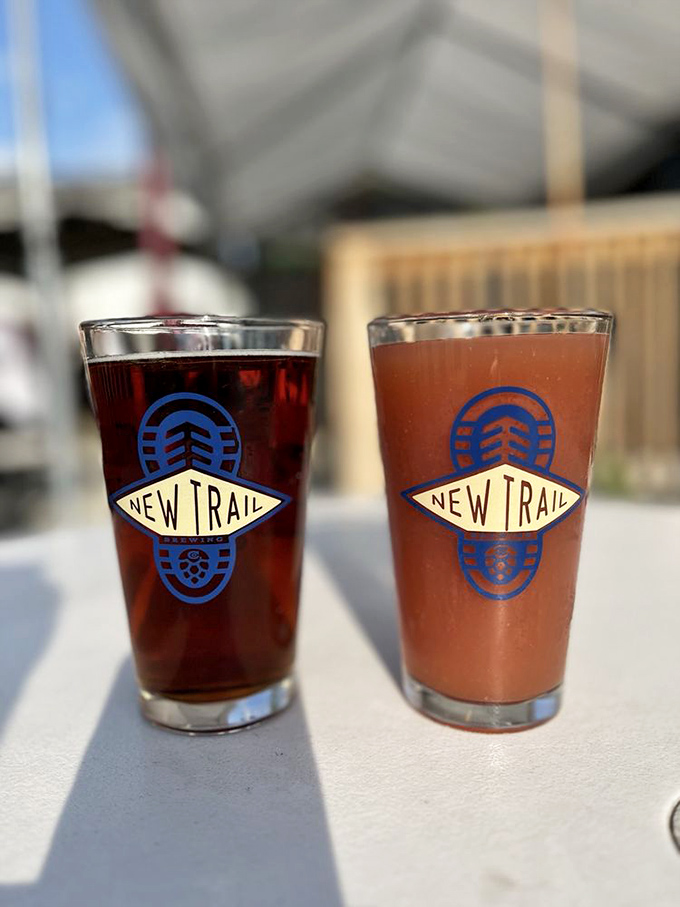 Local brews in branded glasses&mdash;because what pairs better with smoke than something crafted just down the road?