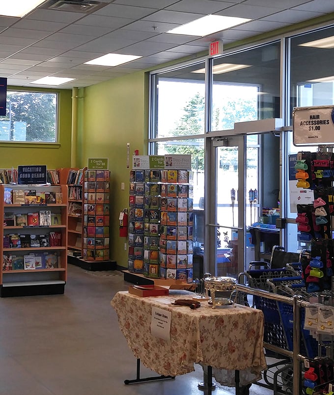 The entrance area doubles as a seasonal showcase&mdash;vacation reads in summer, holiday decorations in winter, and unexpected gems year-round.