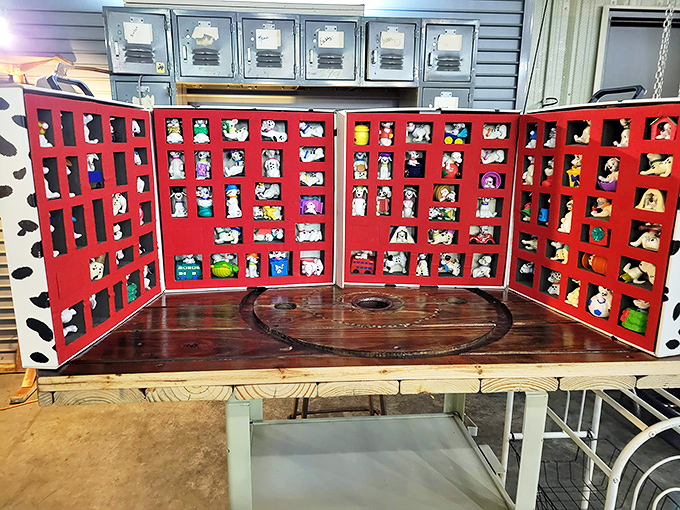 A miniature museum of pop culture, where childhood memories are displayed in neat rows, waiting to be adopted.