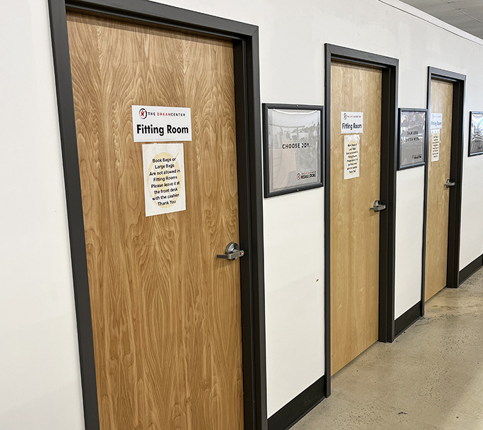 Fitting rooms that respect your dignity&mdash;a rare luxury in the thrift world where trying on that vintage blazer shouldn't require contortionist skills.