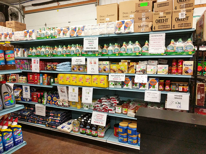 The food aisle is a pantry-stocking dream with everything from Cheez-Its to pasta. Gourmet tastes meet budget-friendly prices in perfect harmony.