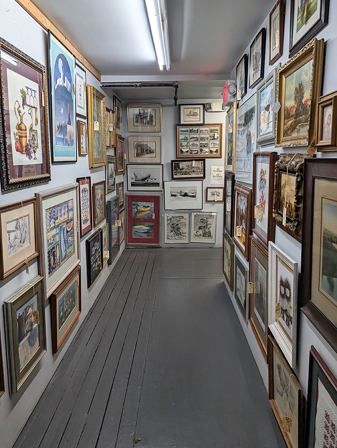 The art corridor feels like stumbling into a museum's storage room&mdash;where every frame holds someone's masterpiece waiting for its second chance.