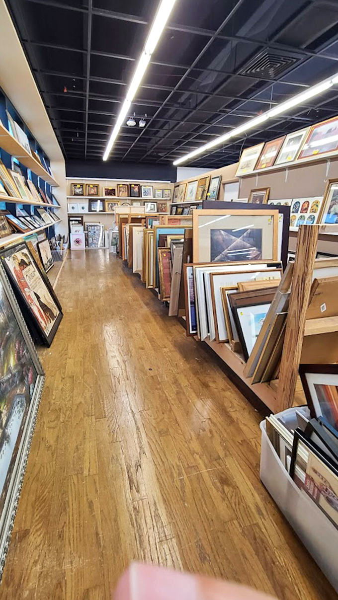 The art gallery section&mdash;where forgotten masterpieces and quirky prints lean against each other, waiting for the right wall to call home.