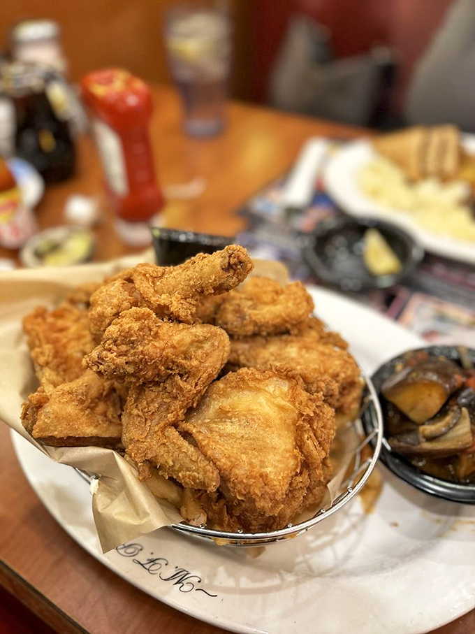 Fried chicken so perfectly golden and crispy, it makes you wonder if the Colonel should be taking notes.