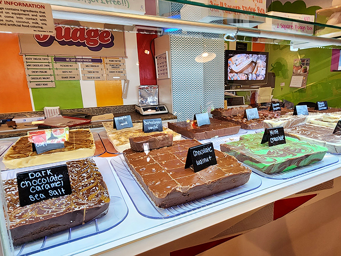 Fudge so rich it should have its own tax bracket. Each slab promises the kind of indulgence that makes you whisper, "I shouldn't... but I will."