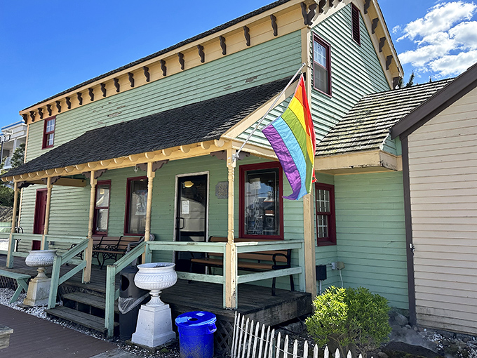 The charming gift shop nearby flies the pride flag, welcoming all visitors to this quirky corner of the Jersey Shore.