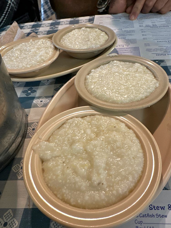 Grits so creamy and comforting they could solve international conflicts. Southern diplomacy in a bowl.