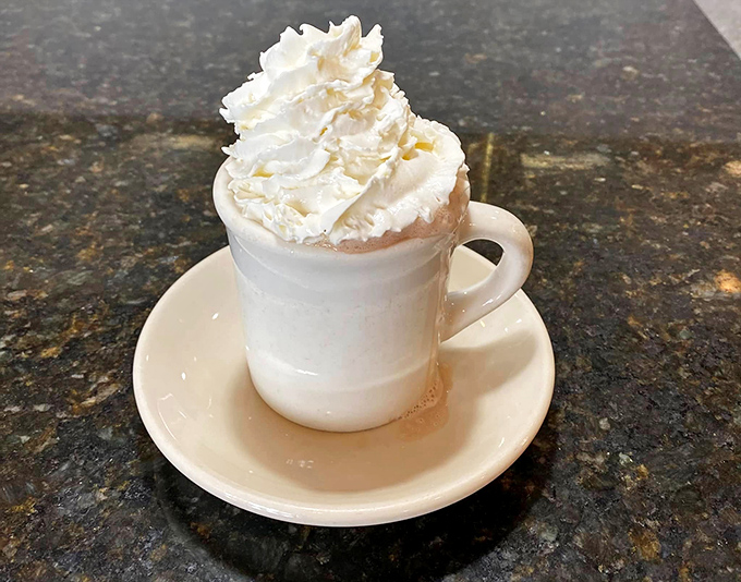 Hot chocolate crowned with a cloud of whipped cream&mdash;winter's perfect antidote and proof that happiness can indeed come in a mug.