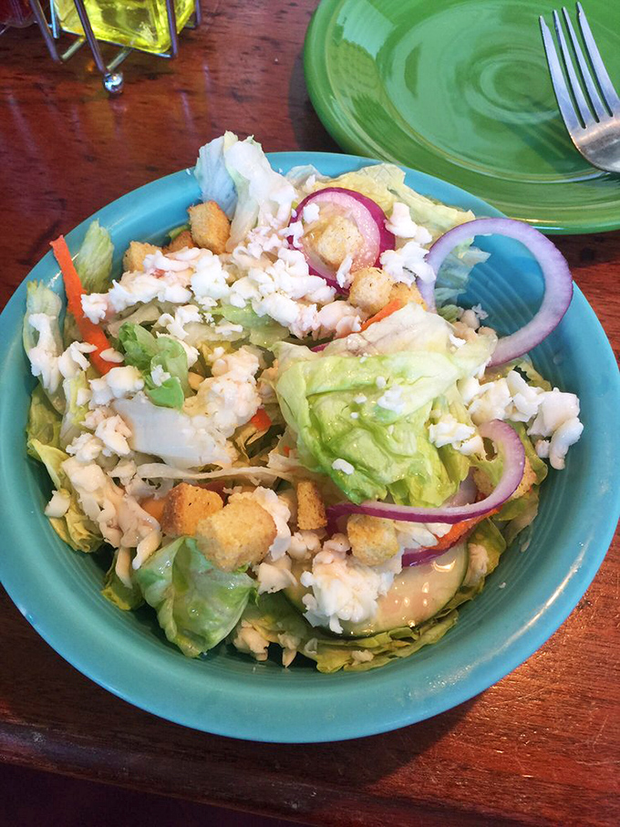 A salad that actually excites &ndash; crisp lettuce, vibrant veggies, and croutons that crunch like they mean business.
