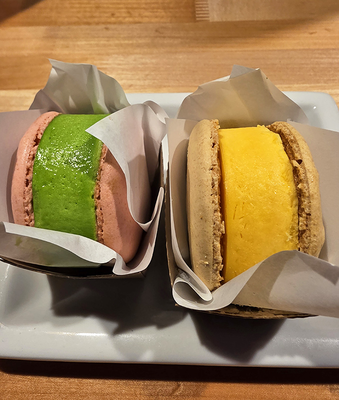 Macaron ice cream sandwiches that make you question all other desserts. These colorful treats are what happens when France and California have a delicious love child.