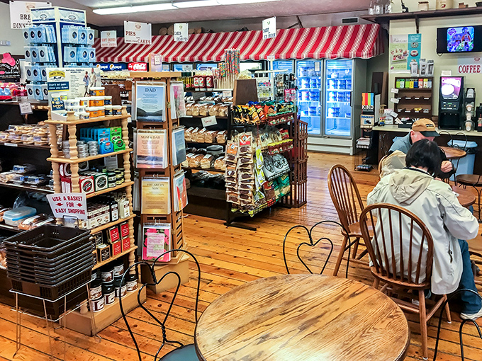 The cozy seating area where strangers become friends, united by the universal language of "mmm" and "you've got to try this."