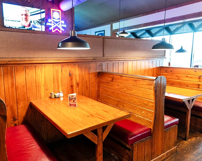 Those wooden booths aren't just seating&mdash;they're conversation nooks where friendships deepen and food memories are made over sizzling plates.