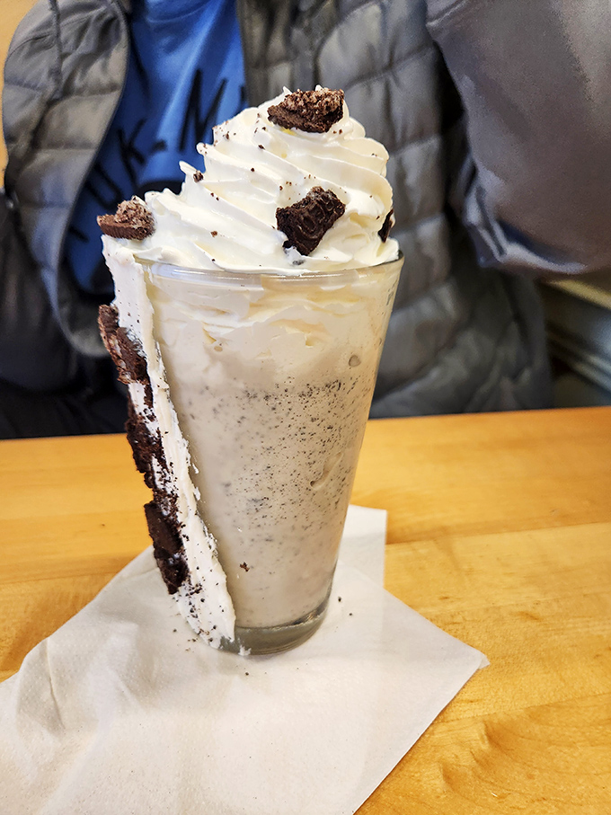 Cookie chunks swimming in creamy decadence&mdash;this Oreo shake isn't just dessert, it's a full-blown celebration in a glass.