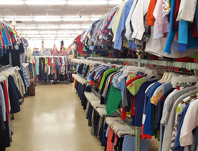 The children's clothing aisle: where tiny fashionistas find their style without parents having to refinance their homes. 