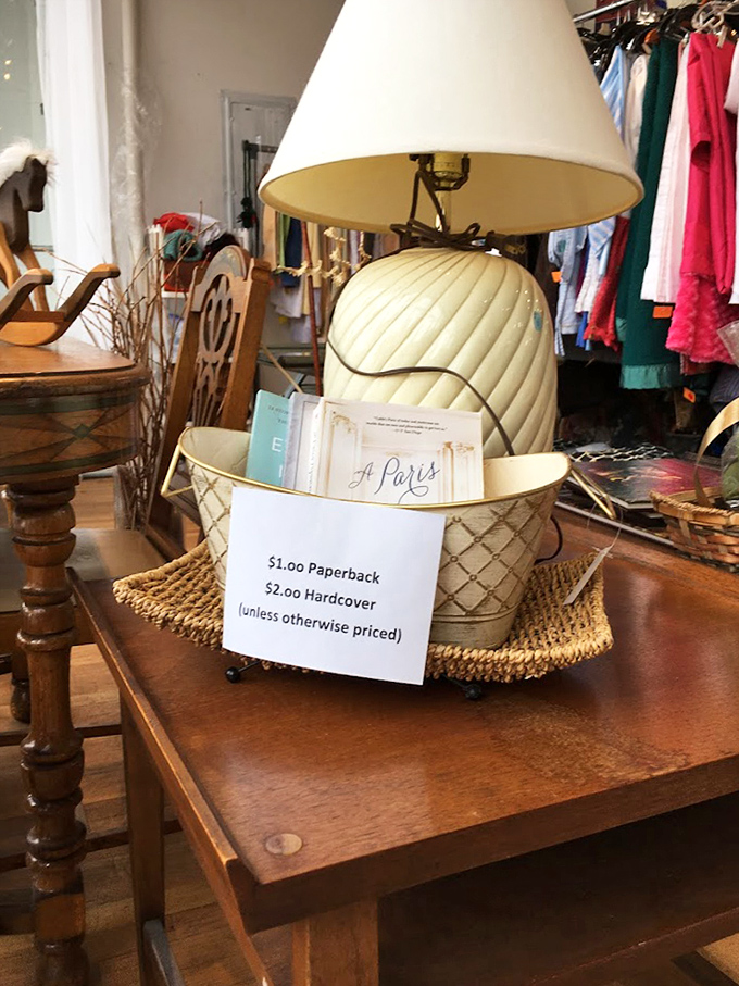 Books and light&mdash;the perfect companions. This vintage lamp setup creates an instant reading nook waiting to happen in your home.