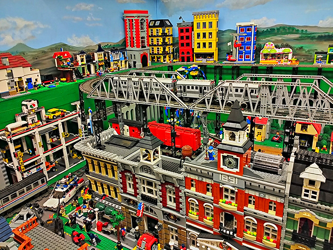 The LEGO train exhibit showcases incredible detail&mdash;proving that childhood obsessions can become sophisticated art forms.