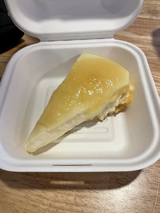 Cheesecake so creamy it should require a lifeguard on duty. That caramel drizzle isn't just decoration&mdash;it's liquid gold.