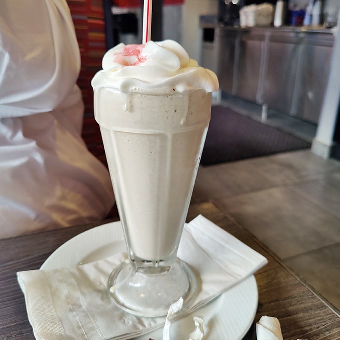 The milkshake that launched the article's title &ndash; a vanilla cloud topped with whipped cream that makes you wonder why you ever drank anything else.