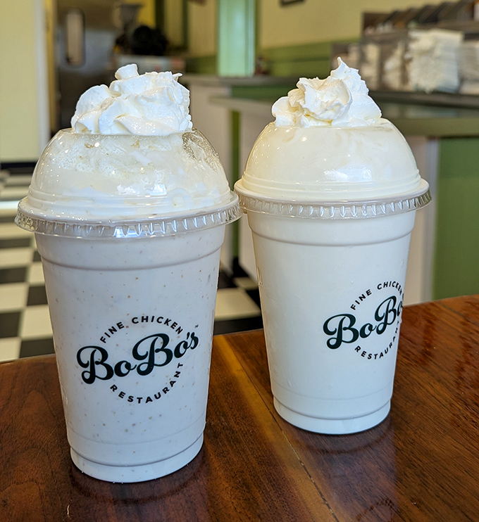 Milkshakes topped with clouds of whipped cream&mdash;the perfect cool companion to hot chicken. These aren't just drinks, they're desserts with straws.