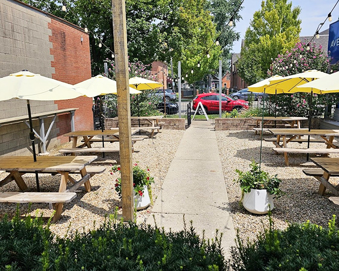 The outdoor seating lets you enjoy your meat coma in the fresh Ohio air.