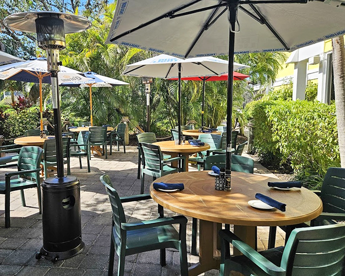The outdoor patio feels like dining in a friend's tropical garden, if that friend happened to employ an excellent chef.