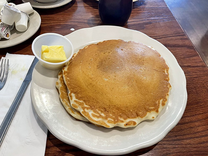 This pancake doesn't need fancy toppings or Instagram filters&mdash;it's the confident breakfast hero that lets its golden perfection speak for itself.