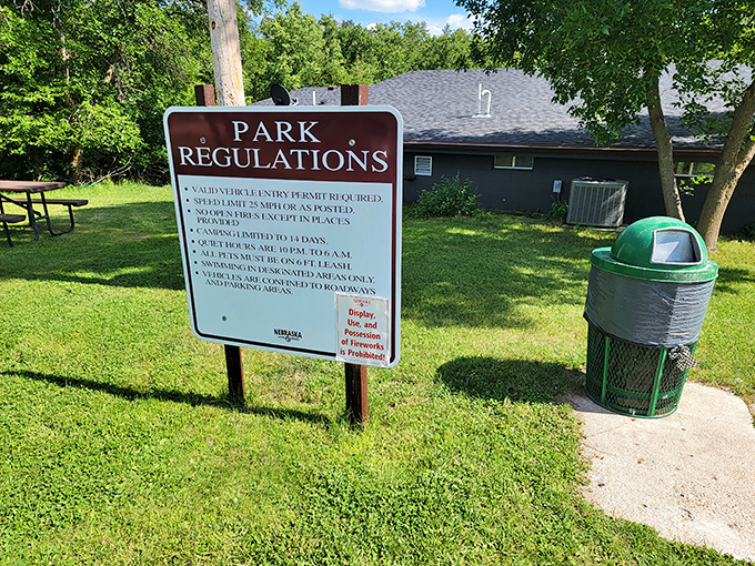 Even paradise needs a few ground rules. The sign that reminds you this slice of heaven needs your help staying heavenly.