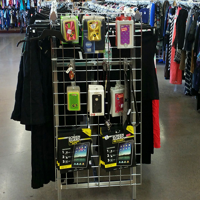 Yesterday's phone accessories at yesterday's prices. Remember when we all needed those iPad screen protectors? Goodwill remembers.