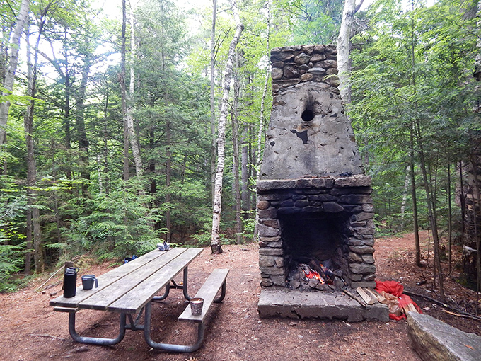 The stone fireplace that's heard a thousand hiking tales. After a day on the trails, even the simplest picnic tastes like a five-star meal here.