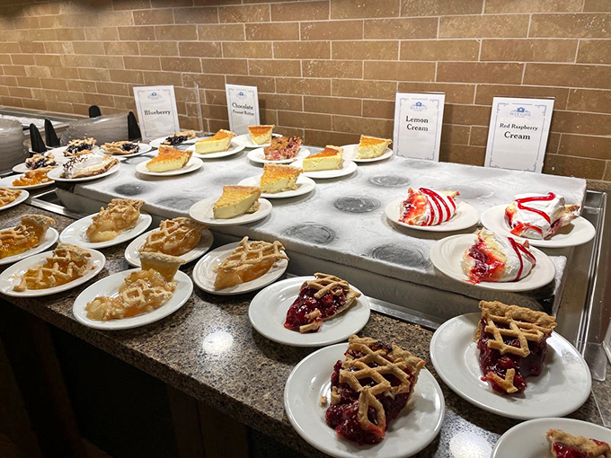 Dessert indecision has never looked so beautiful. Each pie slice promises a different path to happiness&mdash;choose wisely or come back tomorrow.