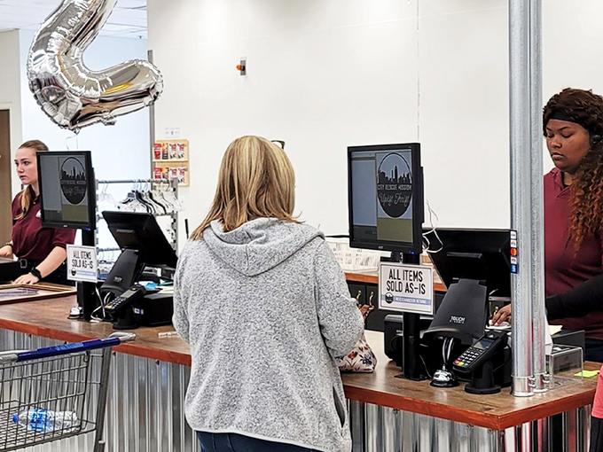 At the checkout counter, today's finds become tomorrow's treasures. The "all items sold as-is" sign is the thrifter's version of "buyer beware."
