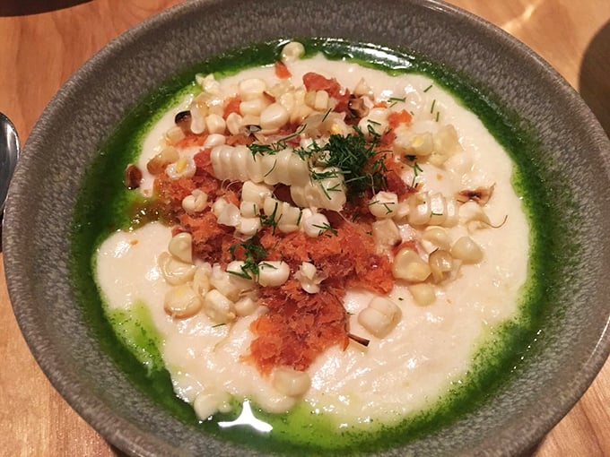 This isn't just chowder &ndash; it's a warm embrace in a bowl. Sweet corn and seafood playing together like old friends.