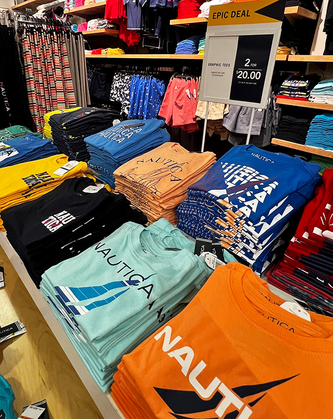 Nautical-themed shirts in every shade of the ocean&mdash;because nothing says "I've been to Florida" like wearing the sea home with you.