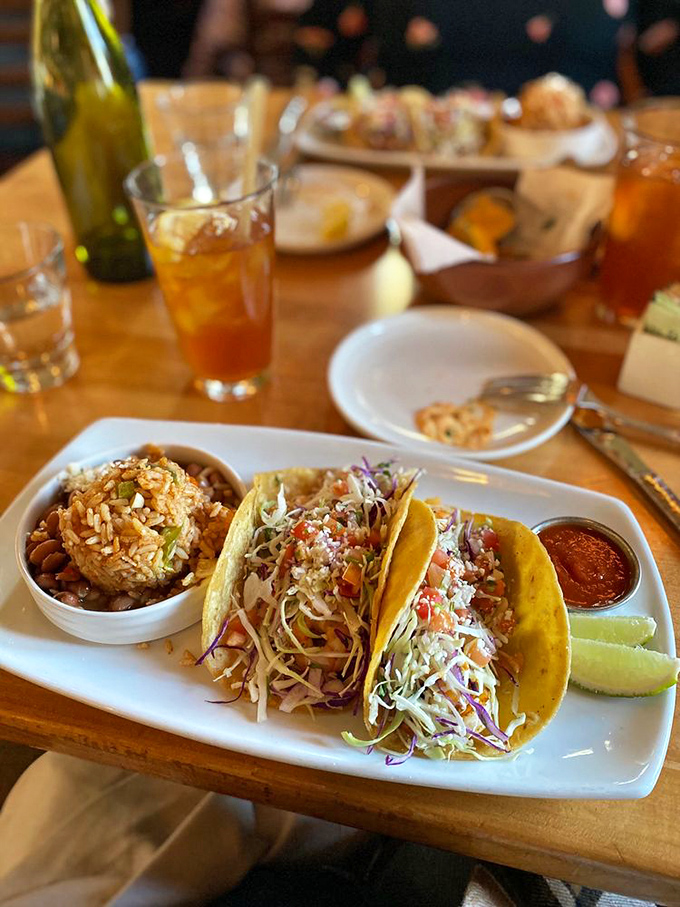 These fish tacos aren't just lunch – they're a San Diego handshake. Fresh cabbage crunch, perfectly cooked fish, and a side of California sunshine.