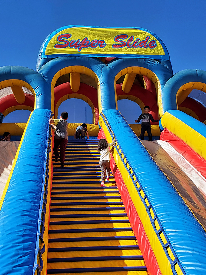 Childhood joy inflated to epic proportions! This "Super Slide" proves that the best family entertainment doesn't require a smartphone or subscription service.