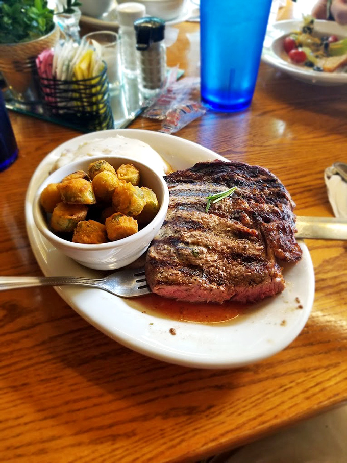 A steak cooked with such respect for the meat that cattle ranchers would shed a tear of pride. Those grill marks aren't just for show.