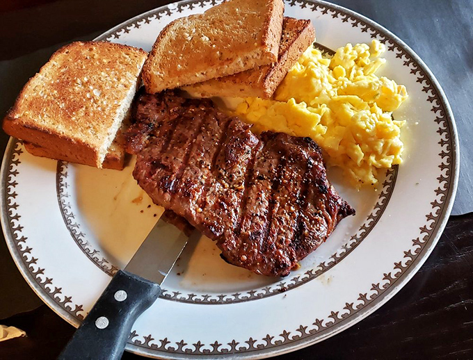 This steak and eggs plate isn't messing around&mdash;it's the breakfast equivalent of showing up to a casual Friday in a three-piece suit.