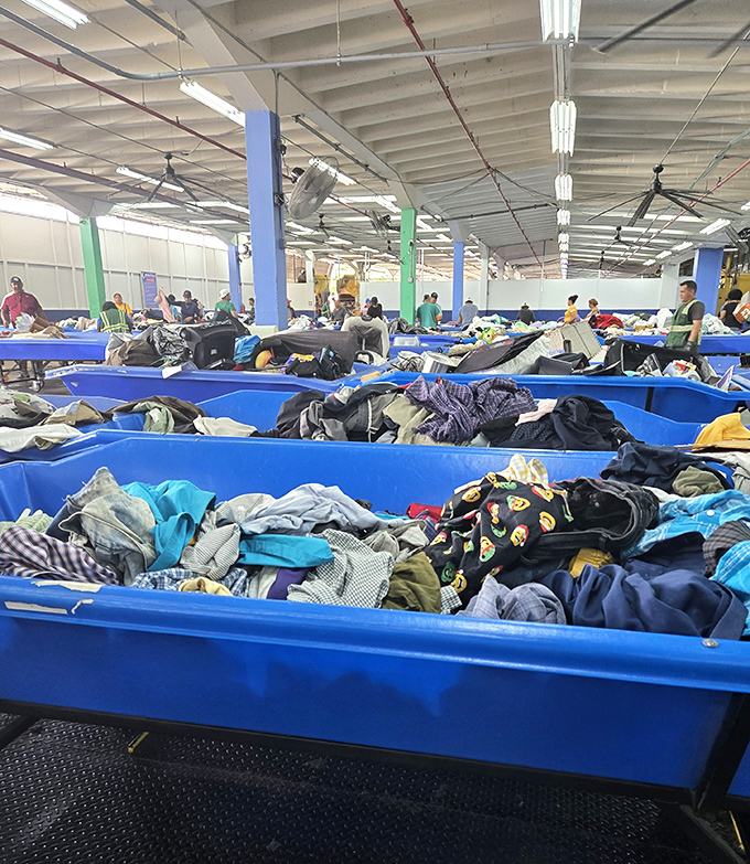 Fashion archaeology at its finest. Somewhere beneath these layers of fabric might be designer jeans or that perfect vintage concert tee.