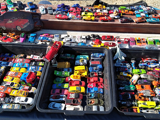 Hot Wheels heaven! A kaleidoscope of miniature cars that would make any collector's heart race faster than a V8 engine.