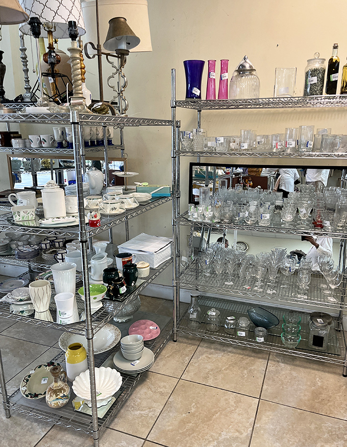 Glassware galore! From everyday tumblers to crystal that would make your grandmother swoon. One person's downsizing is another's dining upgrade.