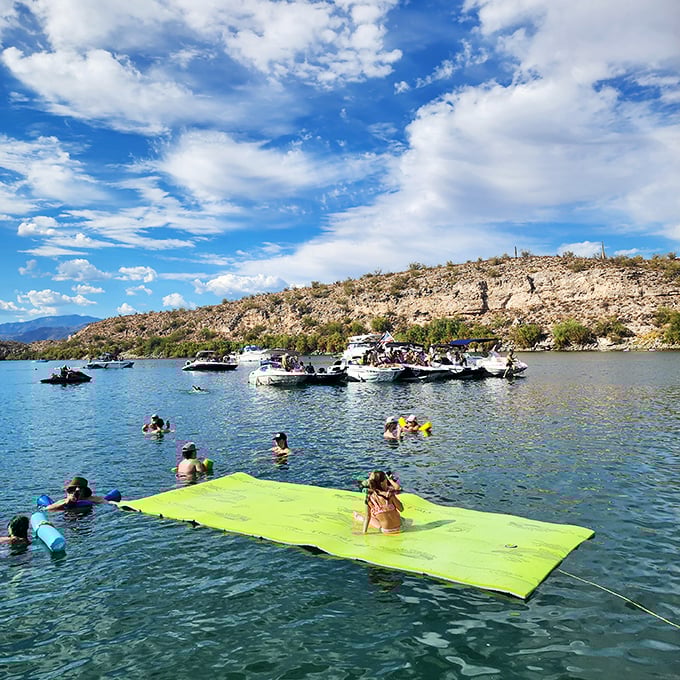 Summer social central! When temperatures soar, Arizonans gather for floating parties that combine the best of desert sunshine and cool waters.