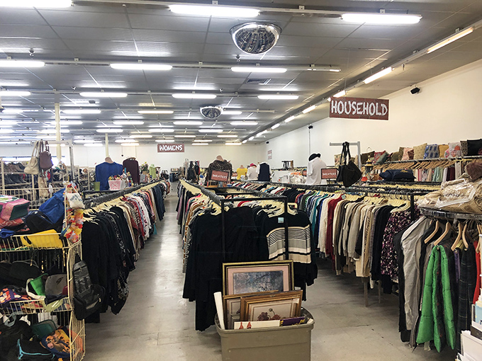 The women's section stretches toward infinity, organized with surprising precision—like a department store after taking a truth serum about pricing.