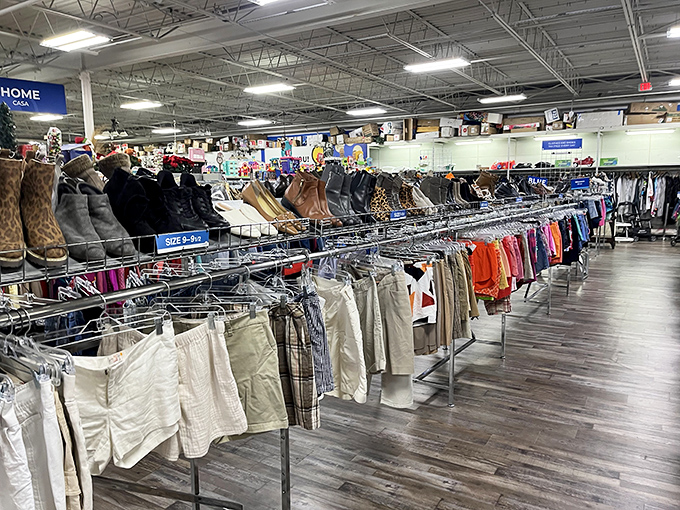 A footwear fantasyland where boots of every description stand at attention. The perfect pair is hiding here, just waiting for you.