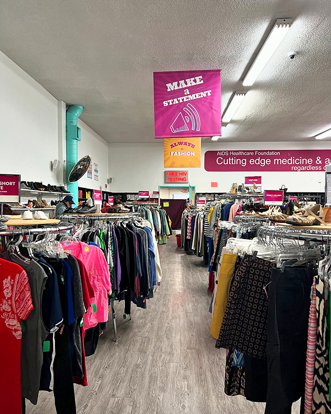 "Make a statement" indeed! The store's playful signage perfectly captures the thrill of finding your next fashion adventure.