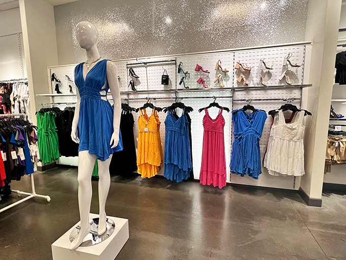 A rainbow of summer dresses stands ready for their moment in the sun, proving style doesn't have to break the bank.