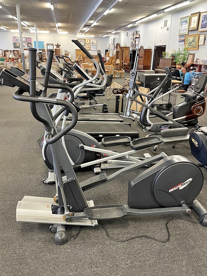 The fitness equipment section&mdash;where exercise dreams come at secondhand prices, and someone else has already worked out the warranty kinks.