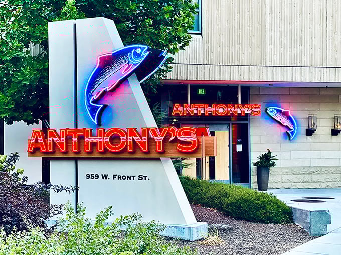 That glowing neon fish sign at Anthony's isn't just decoration&mdash;it's a beacon guiding you to seafood nirvana.