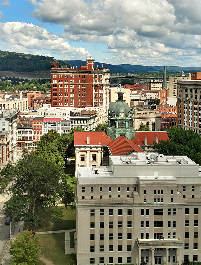 Binghamton's downtown rises from the valley like a phoenix, blending industrial heritage with modern urban renewal perfectly.