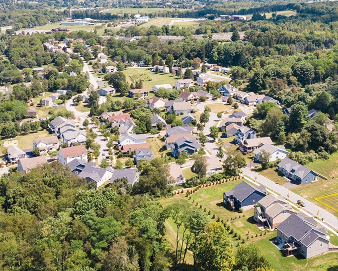 This beautiful aerial view shows just how perfect living in this town is.